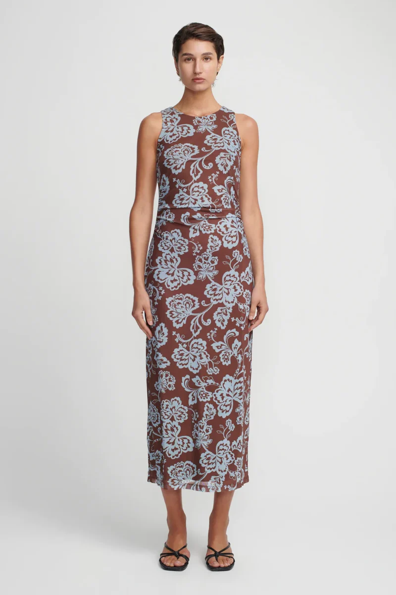 Kora Dress | Choc Blue Floral - Harry & Gretel