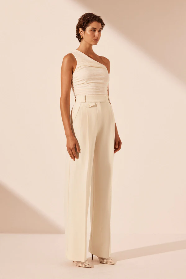 Irena High Waist Tailored Pant | Rice | Shona Joy | Harry&Gretel