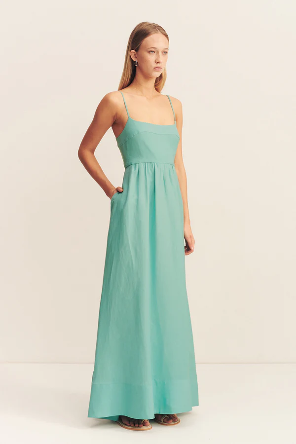 Alec Low Open Back Maxi Dress | Pool Blue | Shona Joy | Harry&Gretel