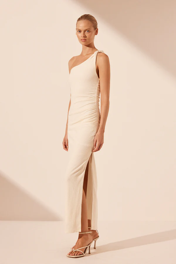Beau Asymmetrical Twist Maxi Dress | Rice | Shona Joy | Harry&Gretel